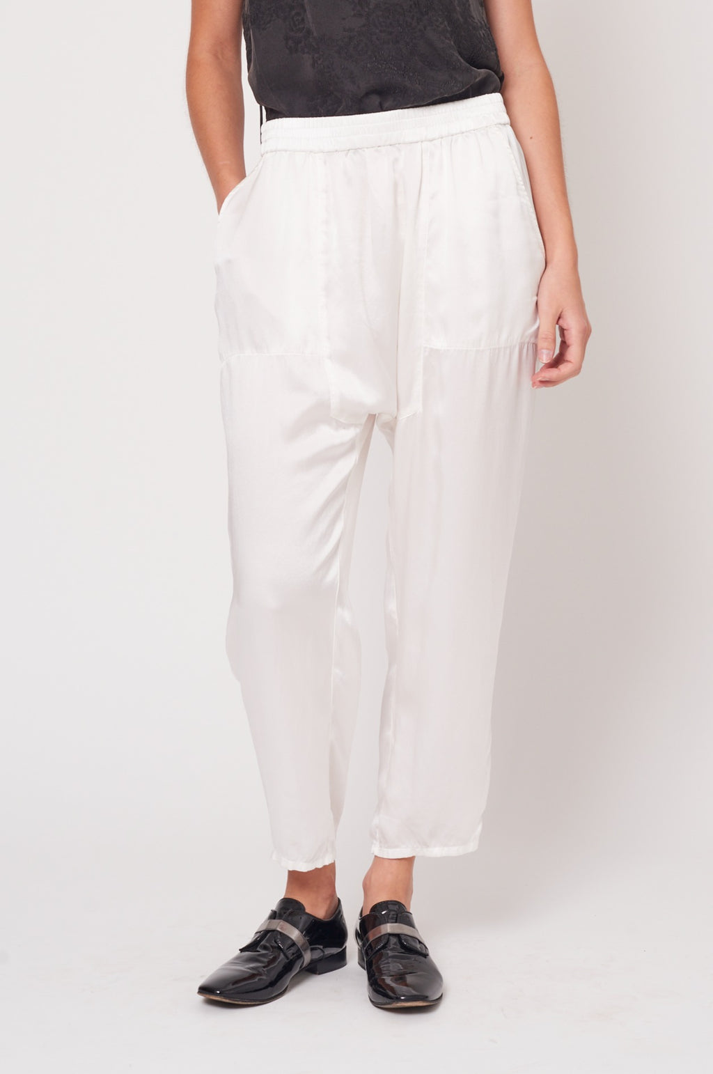 Silk Charmeuse Washed White Sunday Pant – Raquel Allegra